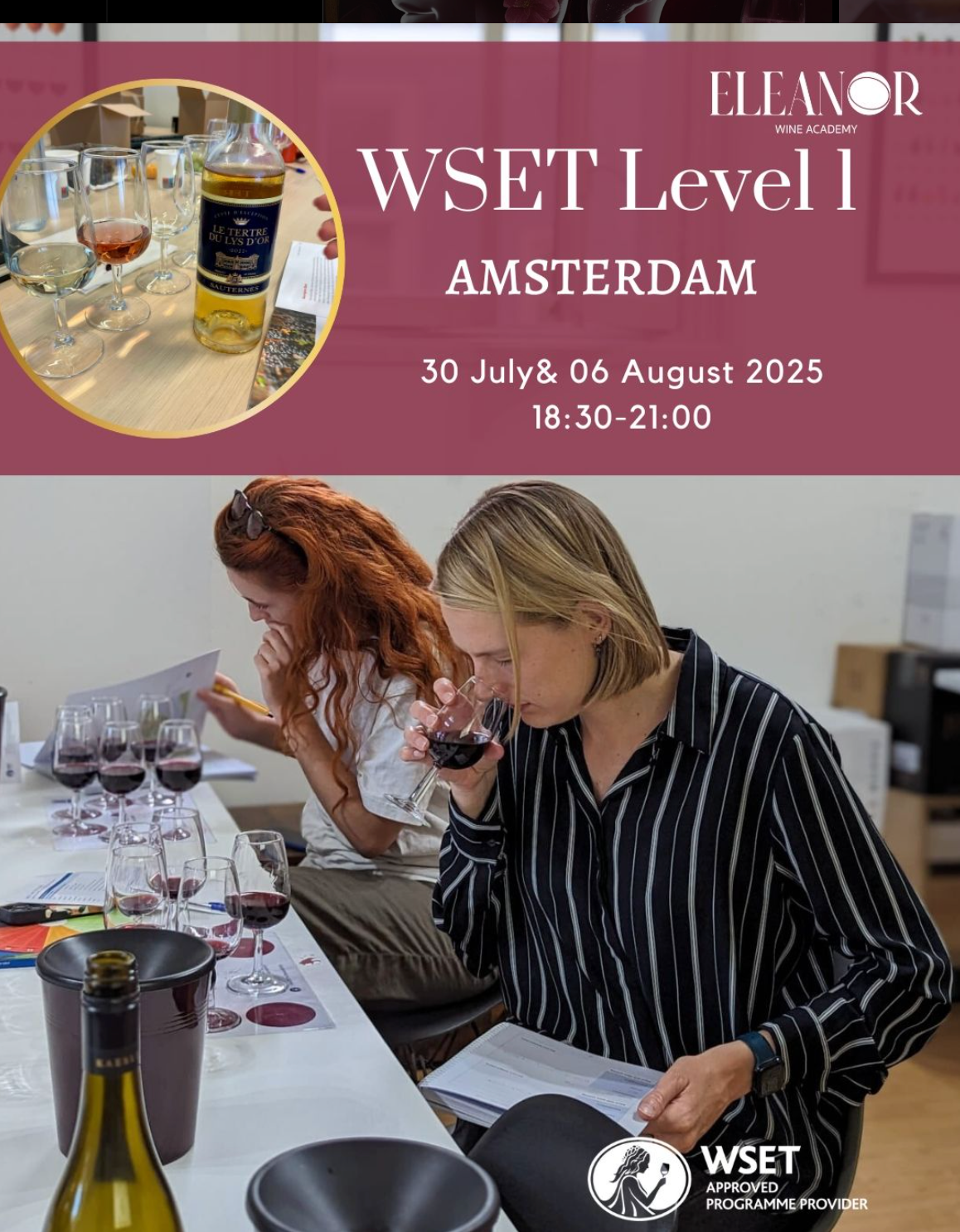 Summer WSET Level 1 Wine Course in Amsterdam | Eleanor Wine Academy